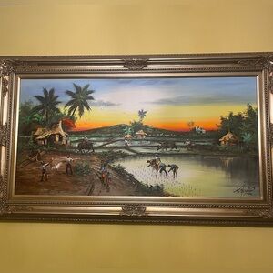 Vintage | Art | Philippine Oil Painting Signed Large Frame Wall Art ...